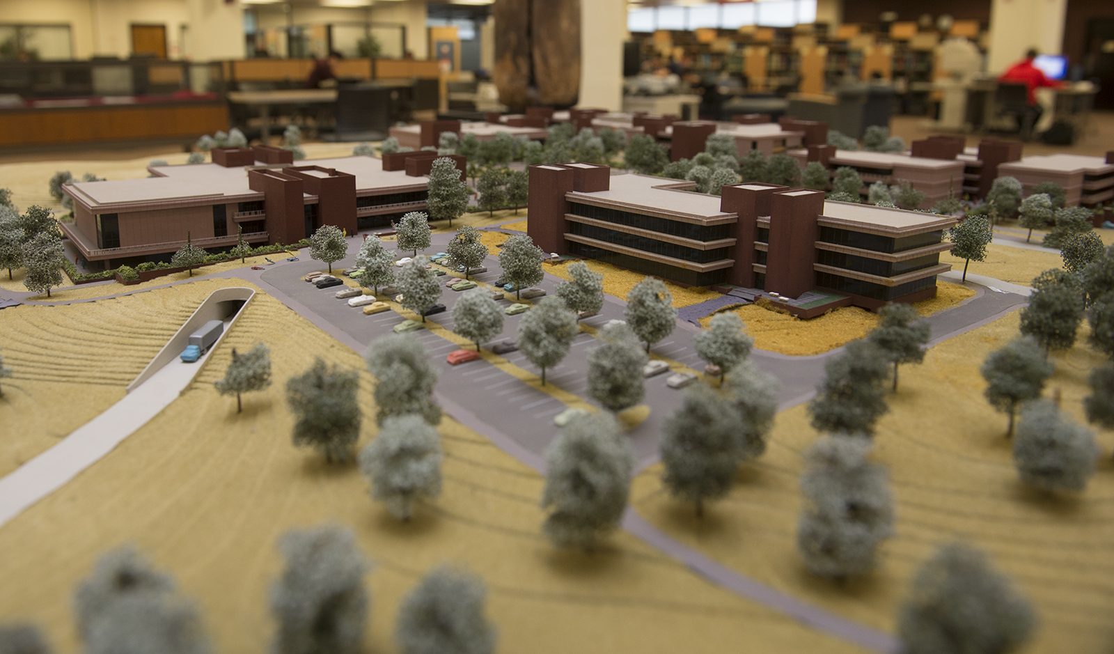 Historic scale model of SIUE campus plan on display in Lovejoy Library
