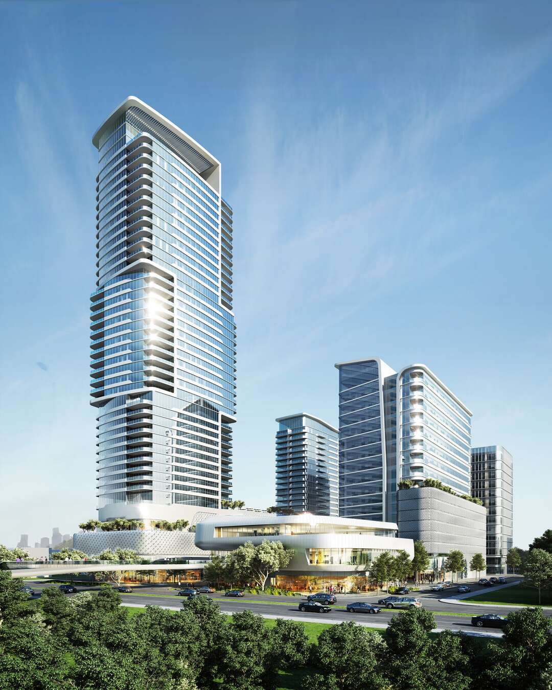 An early look at proposed upscale development overlooking Buffalo Bayou