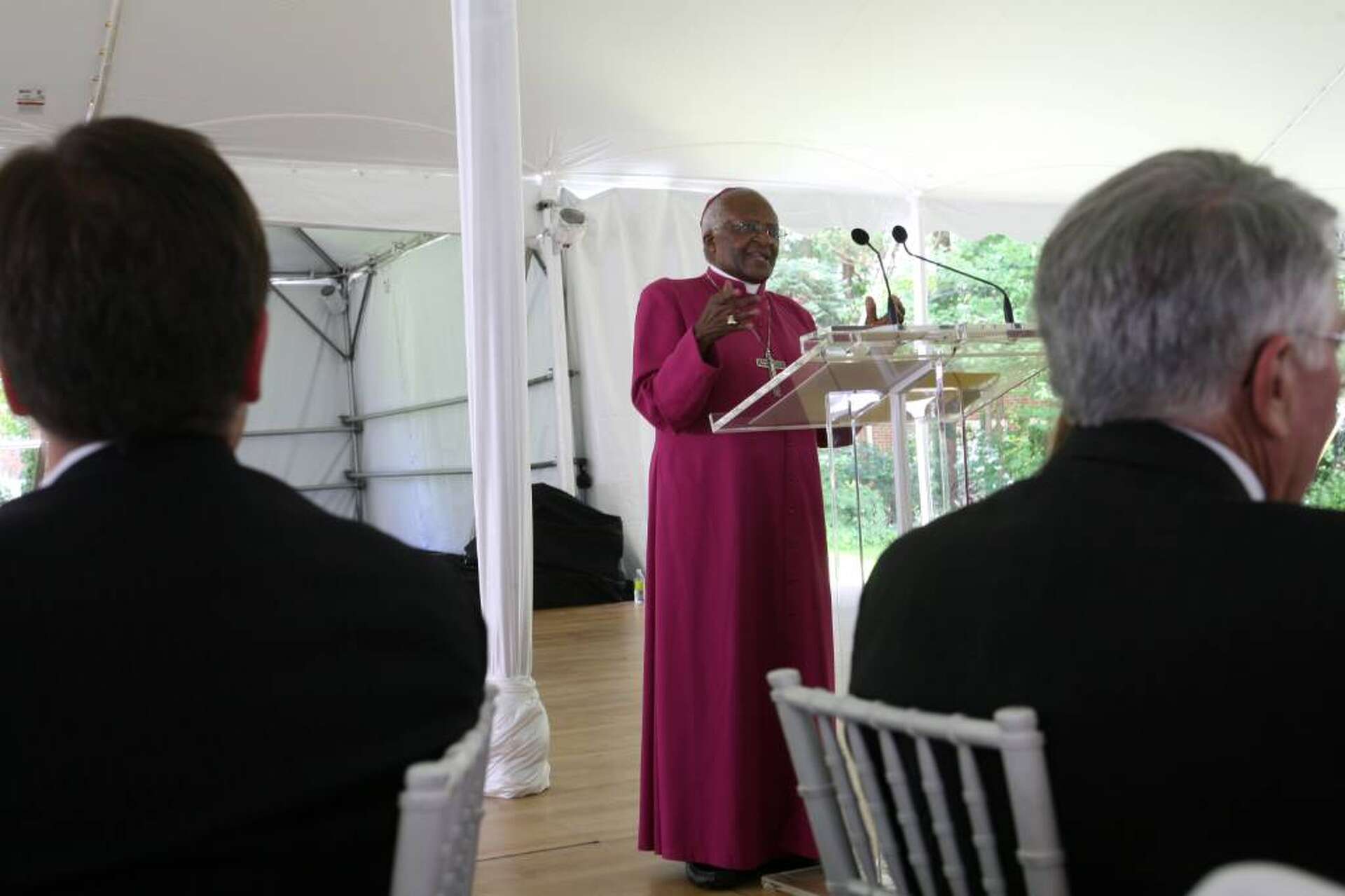 Tutu charms parishioners at Christ Church centennial