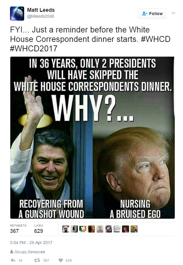 Here's the best memes from the 2017 White House Correspondents Dinner