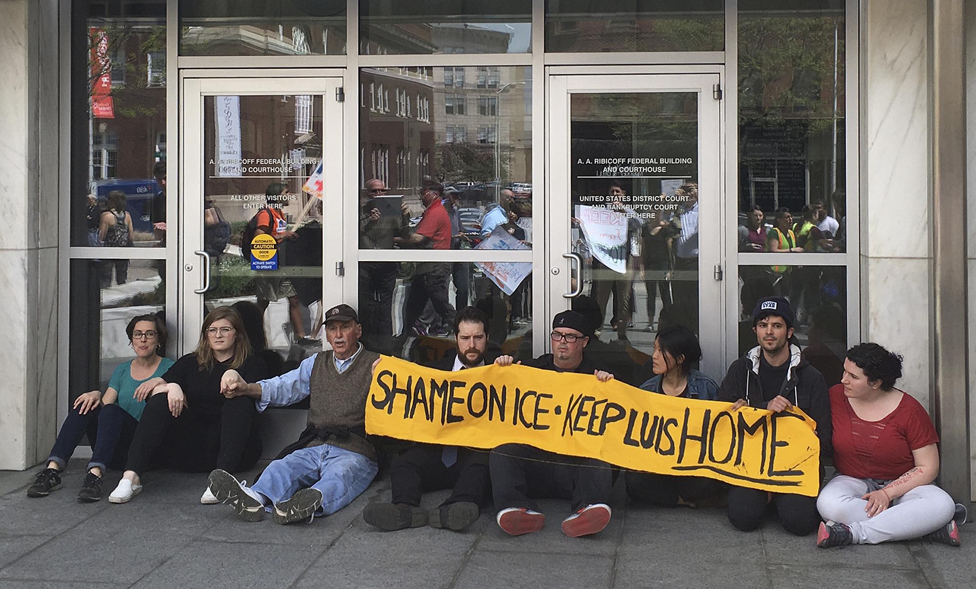 Activists arrested at protest opposing Derby man’s deportation