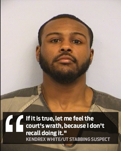 Accused UT stabber Kendrex White gives first jailhouse interview: 'let ...