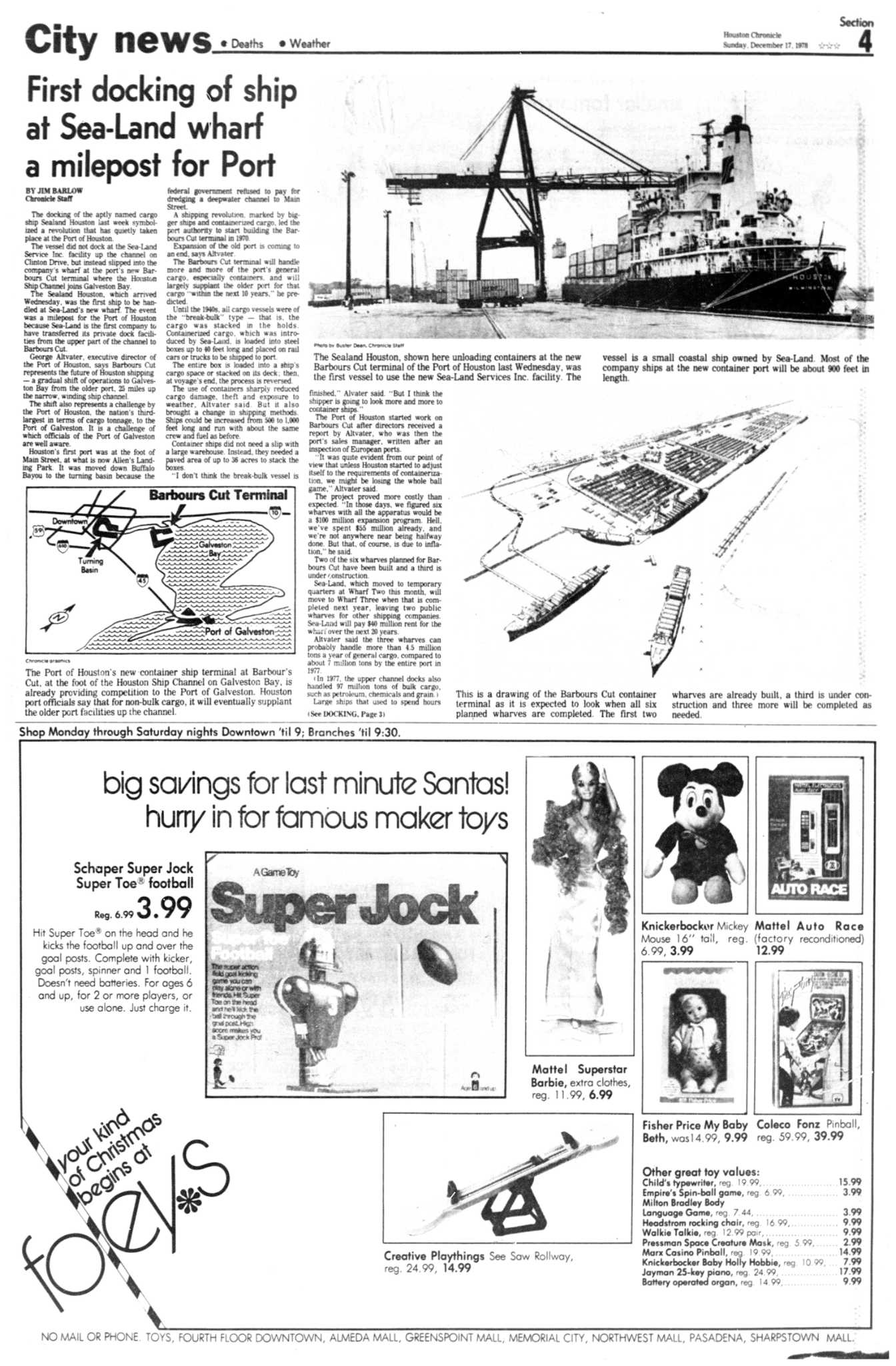 First docking of ship at Sea-Land wharf a milepost for Port