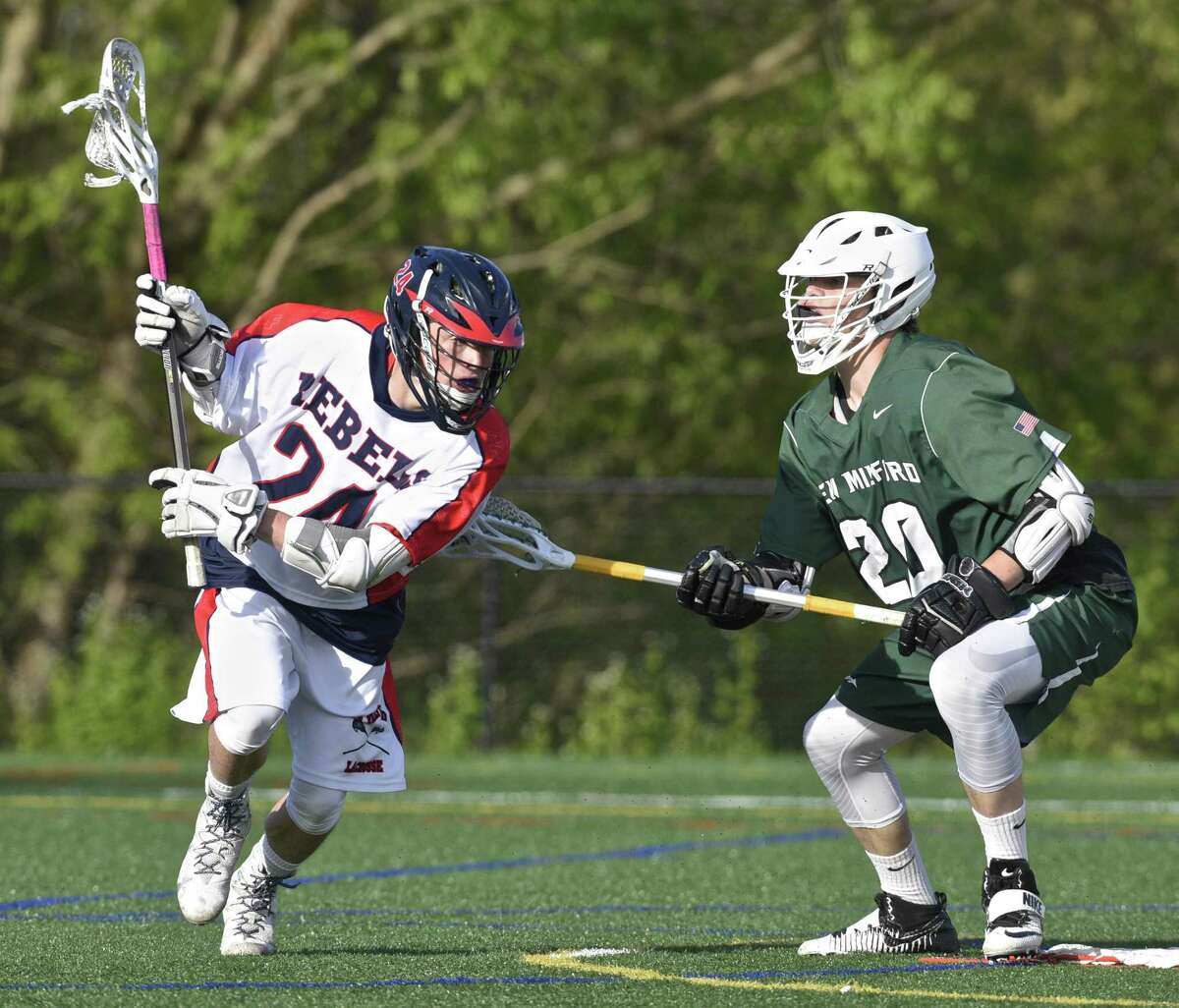 New Fairfield boys lacrosse rolls past New Milford