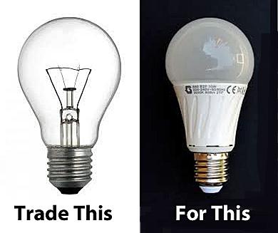 Swapping old bulbs for light-emitting diodes in Danbury