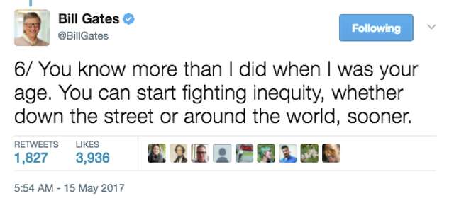 Bill Gates starts online firestorm with tweets giving advice to young ...