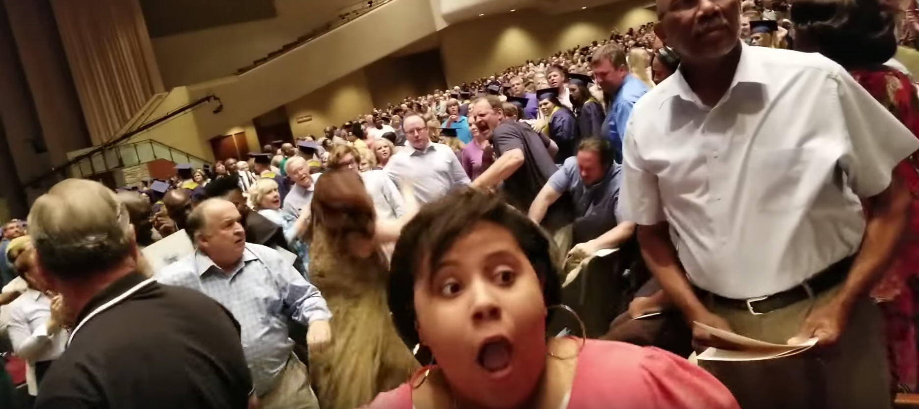 Brawl erupts during high school graduation