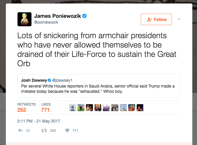 Donald Trump is roasted for glowing orb photo on Twitter