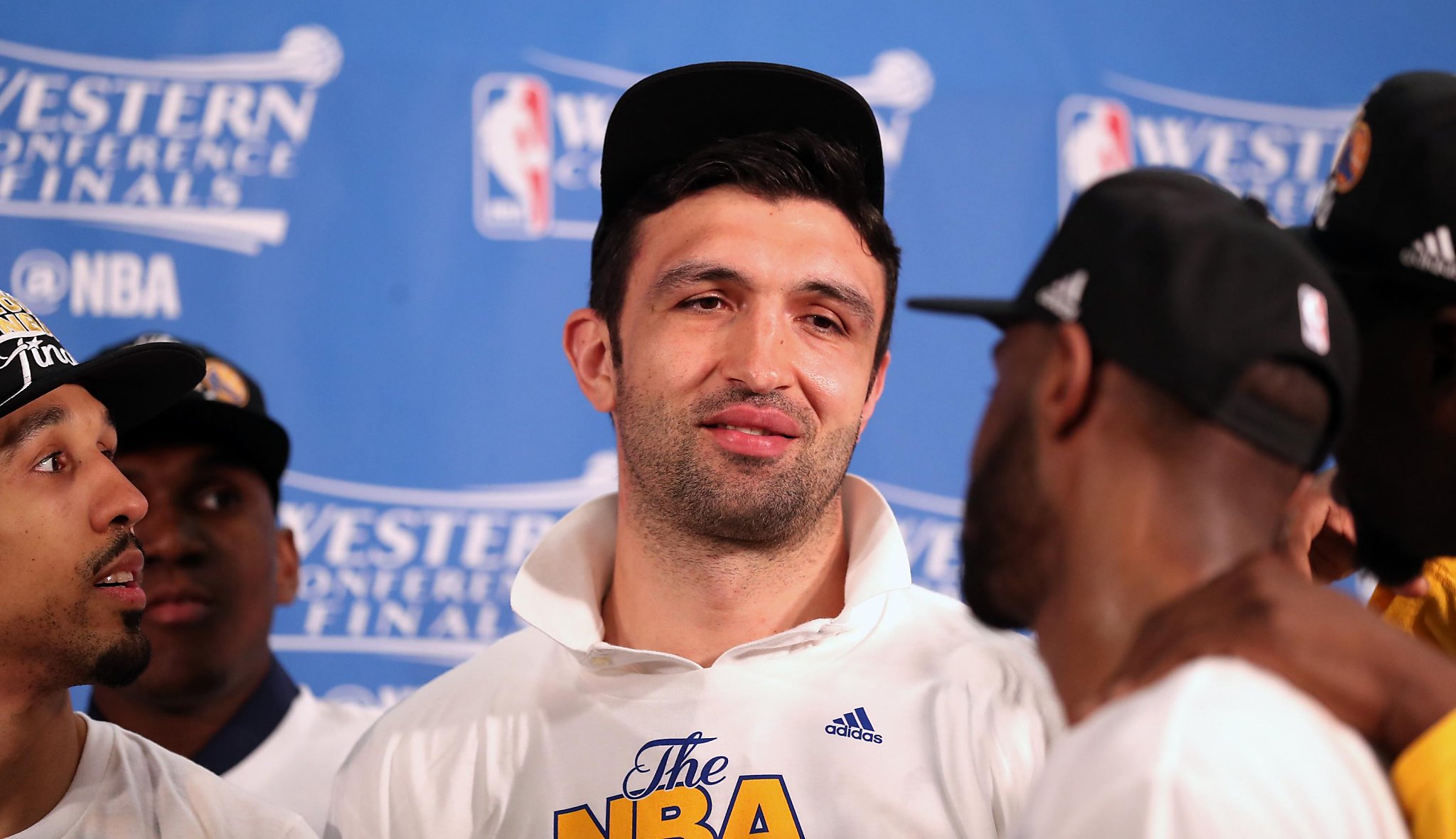 Poor Zaza Pachulia couldn't get an NBA Finals hat that fit his giant head