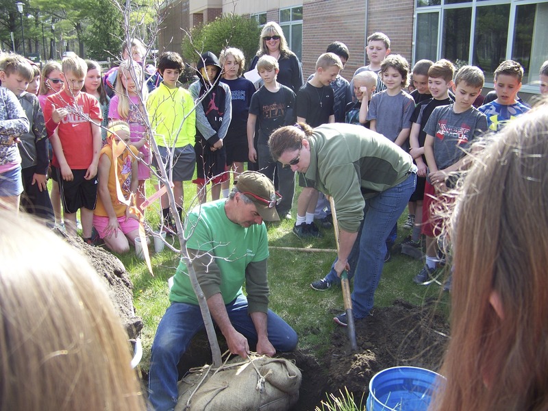 Pine River students plant trees for Arbor Day