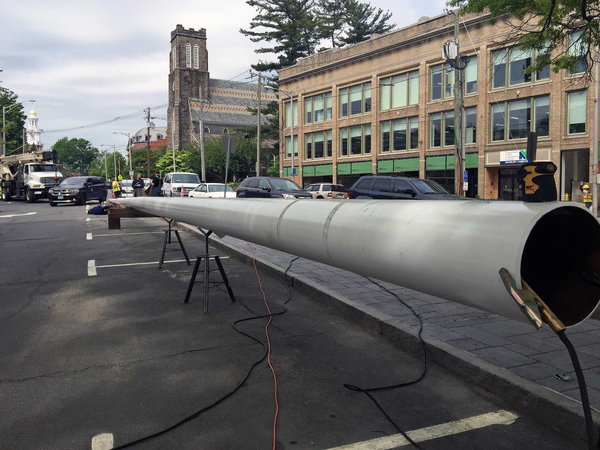 Photos of Danbury’s 100-foot flagpole-raising