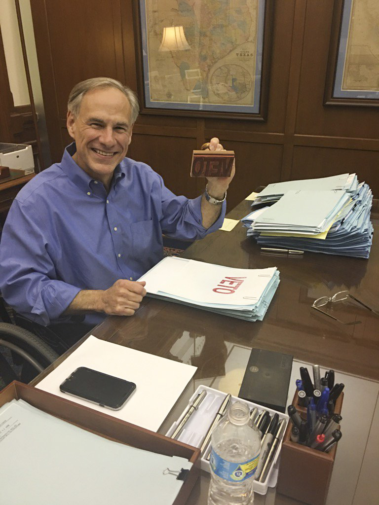 What Gov. Greg Abbott vetoed so far in 2017