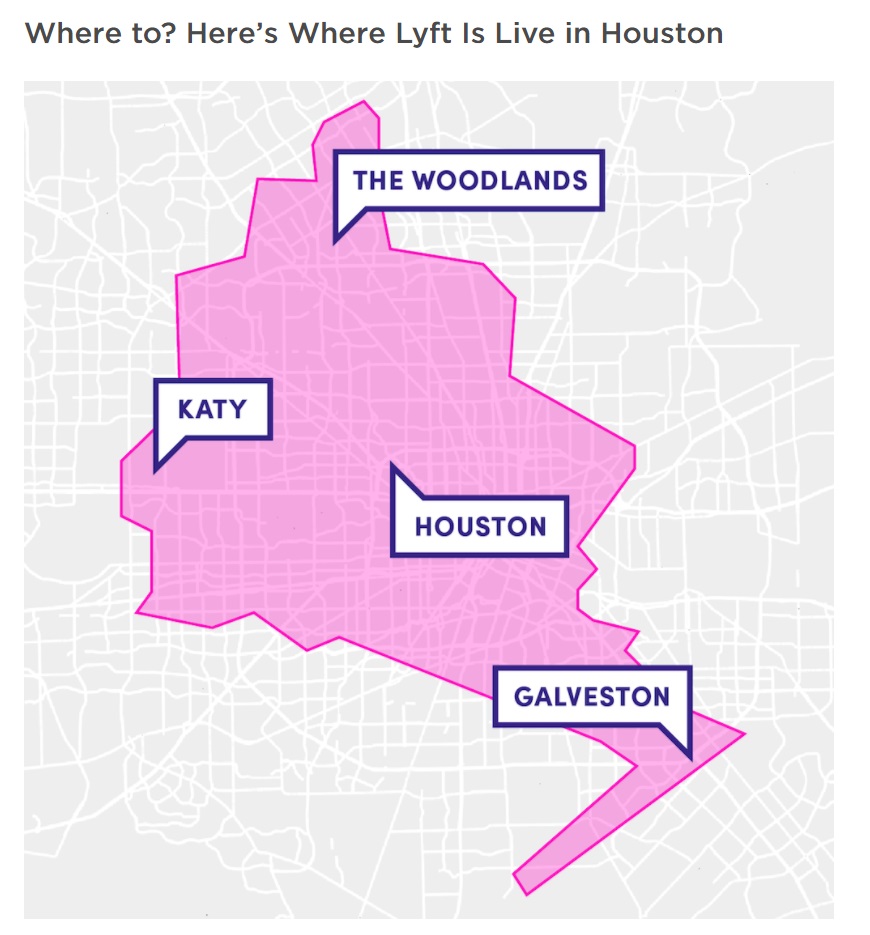 Lyft returns to Houston, gets some of the geography incorrect