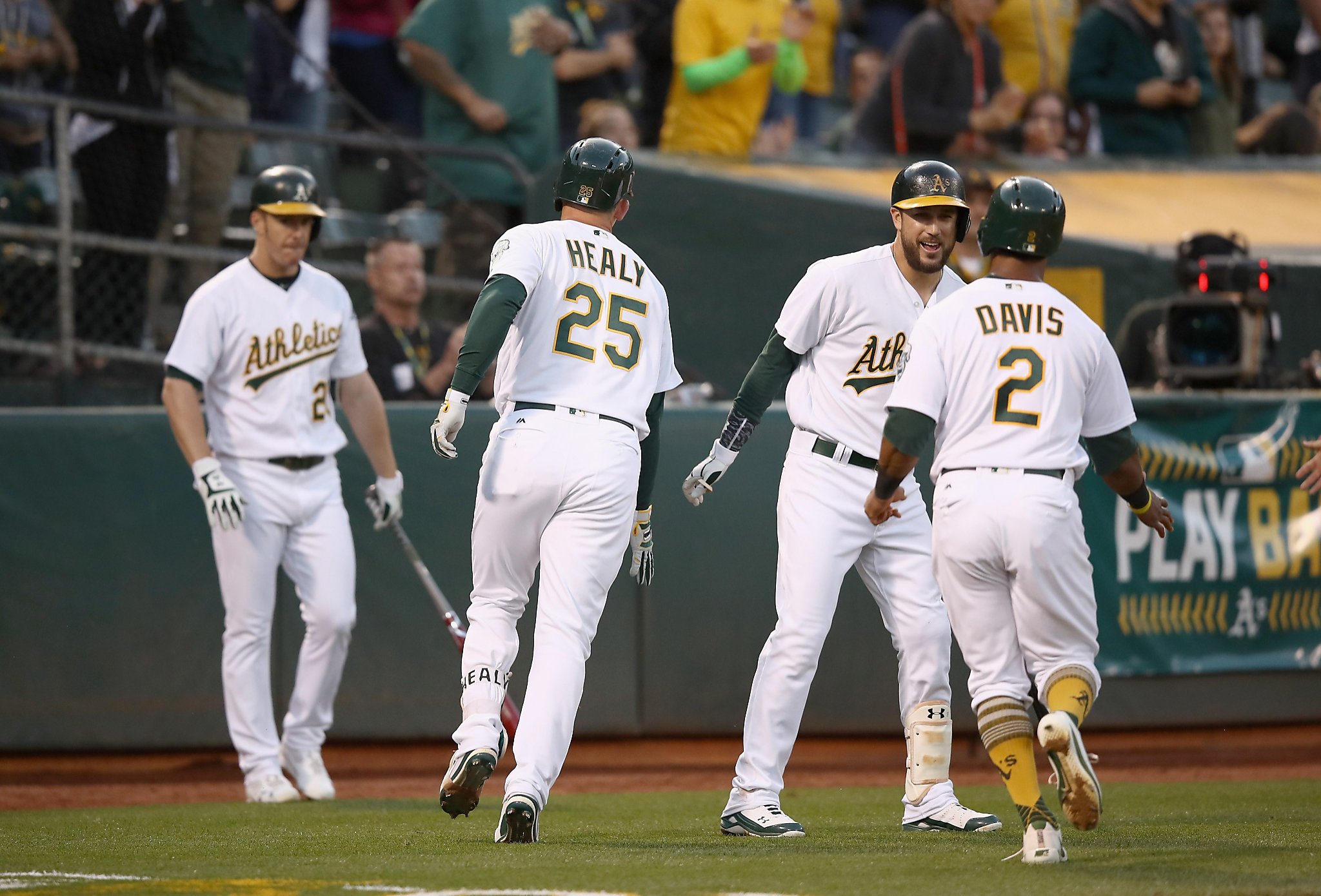 Ryon Healy leads A’s over Jays; Plouffe’s struggles continue