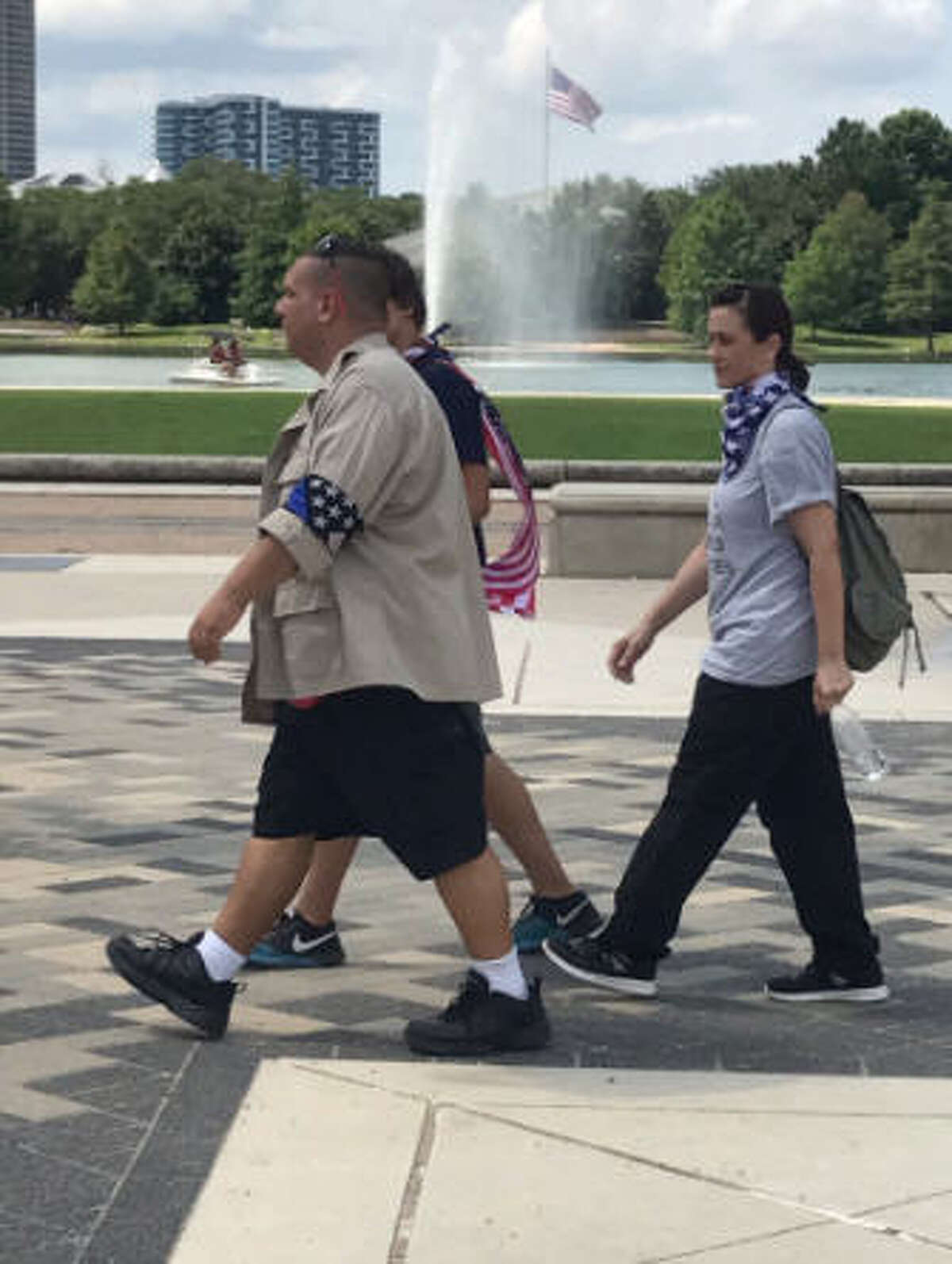 Armed protesters at Hermann Park defend Sam Houston statue