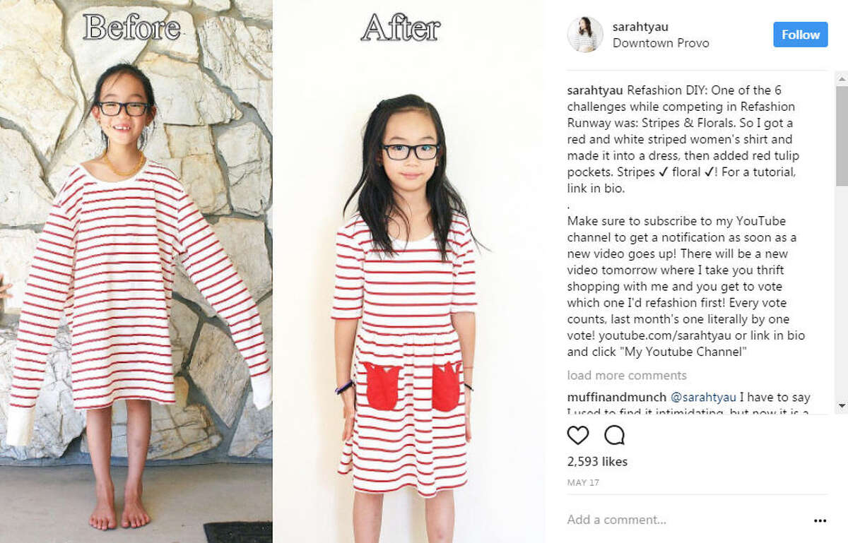 Woman takes terrible thrift-store clothes, turns them into amazing fashions