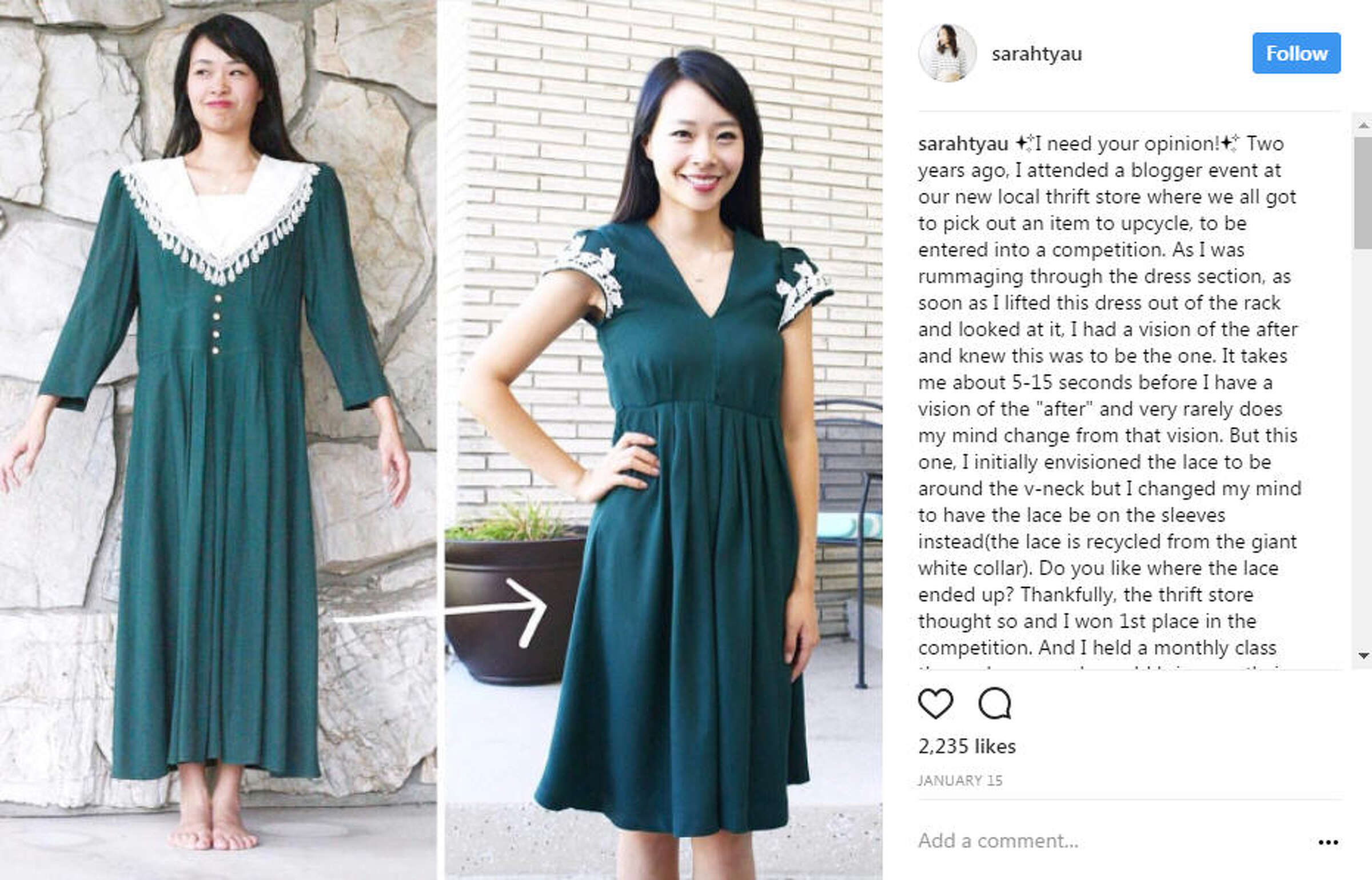 Woman takes terrible thrift-store clothes, turns them into amazing fashions