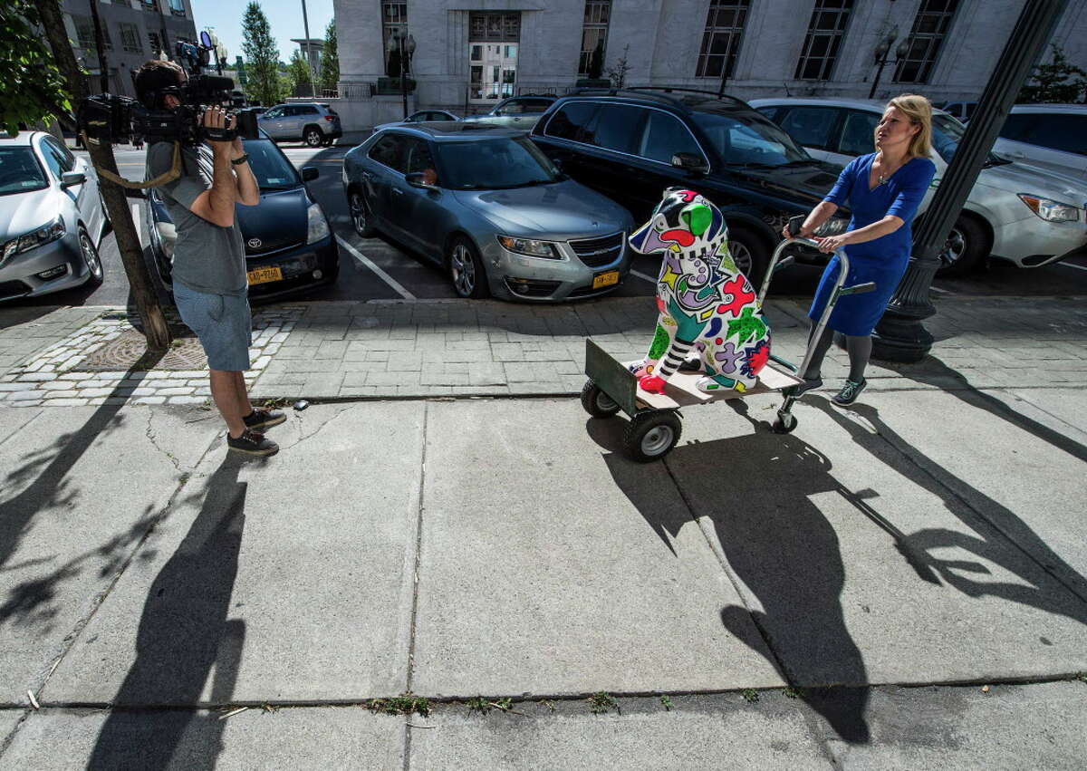 Albany summer street exhibit features Nipper statues