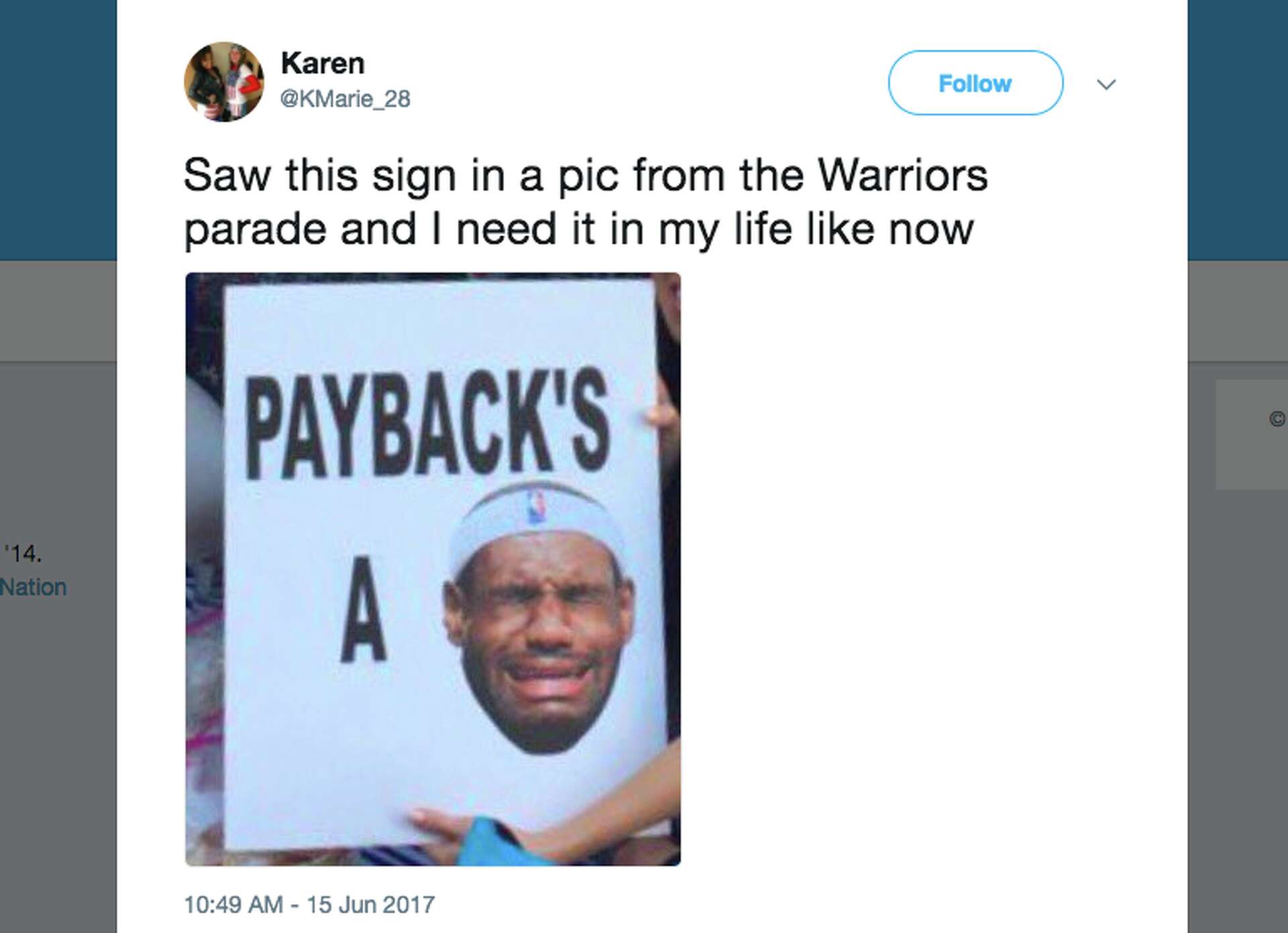 Warriors fans' signs at Thursday's parade get creative, throw shade
