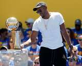 Warriors’ championship trophy takes a star turn in SF
