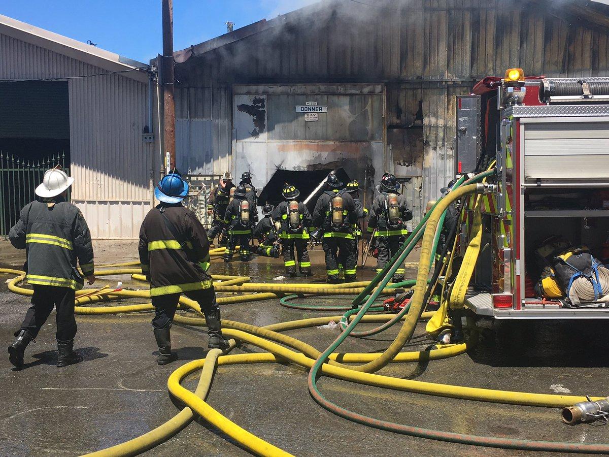 Fire crews contain warehouse blaze near Candlestick Point in SF