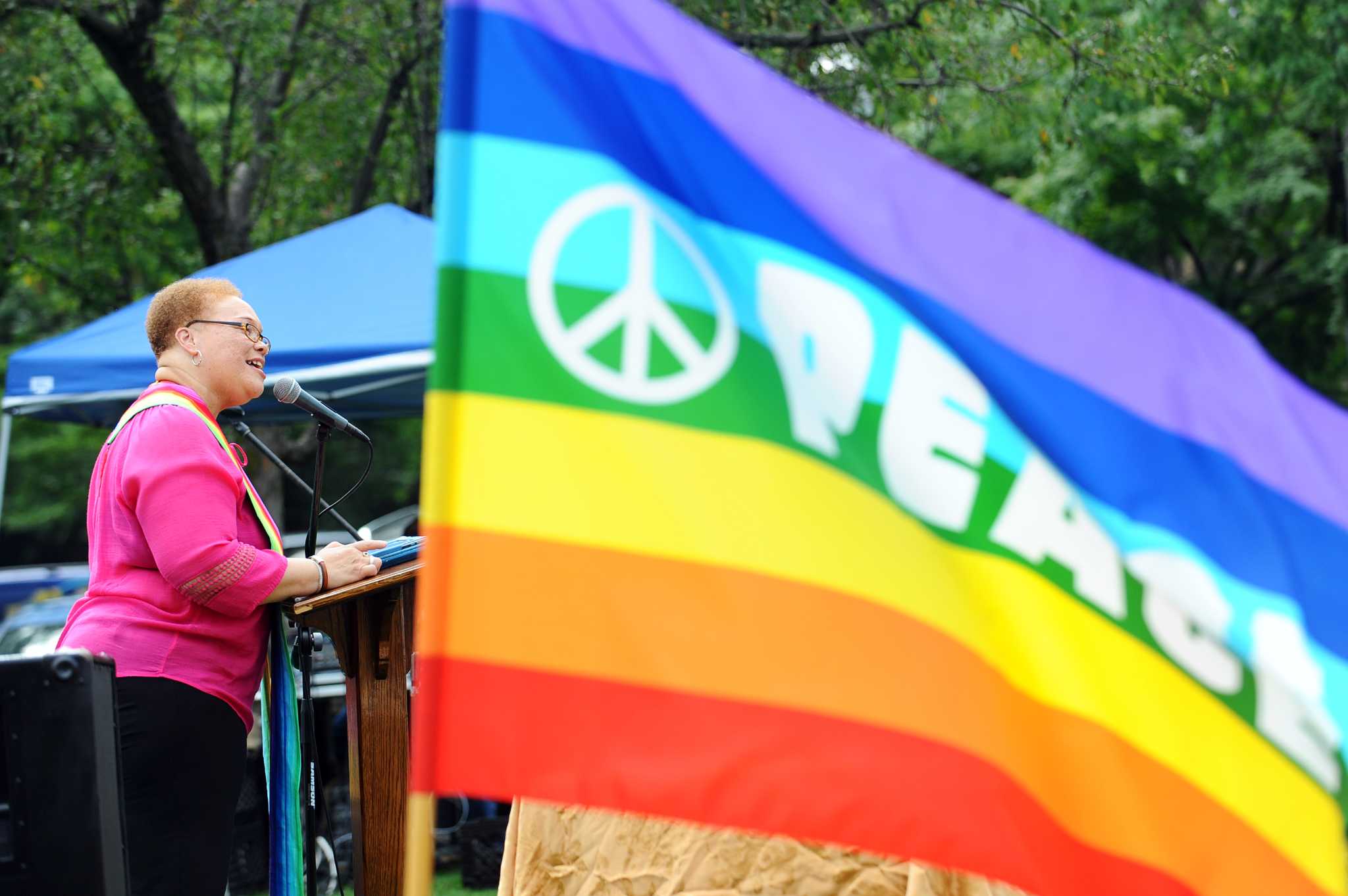Celebration in park honors LGBT pride