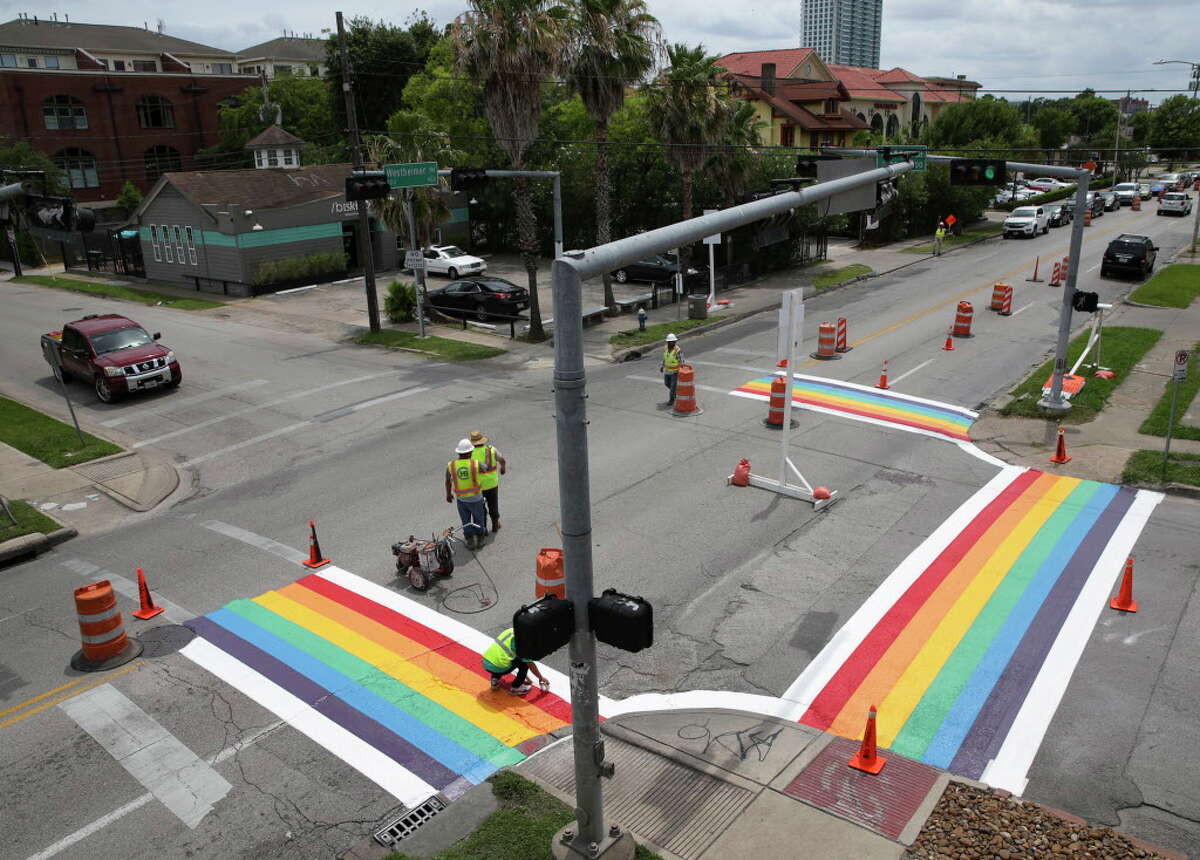 Gay-pride crosswalk makes debut in Montrose