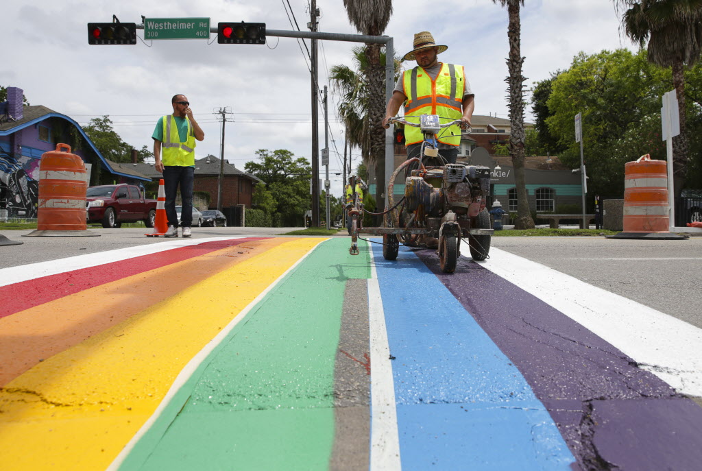 Gay-pride crosswalk makes debut in Montrose