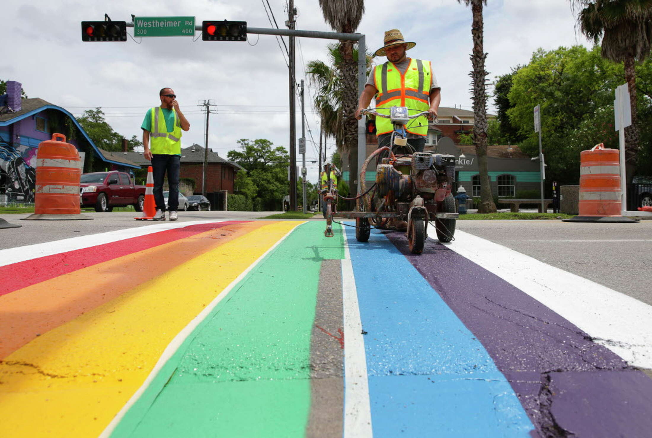 Gay-pride crosswalk makes debut in Montrose