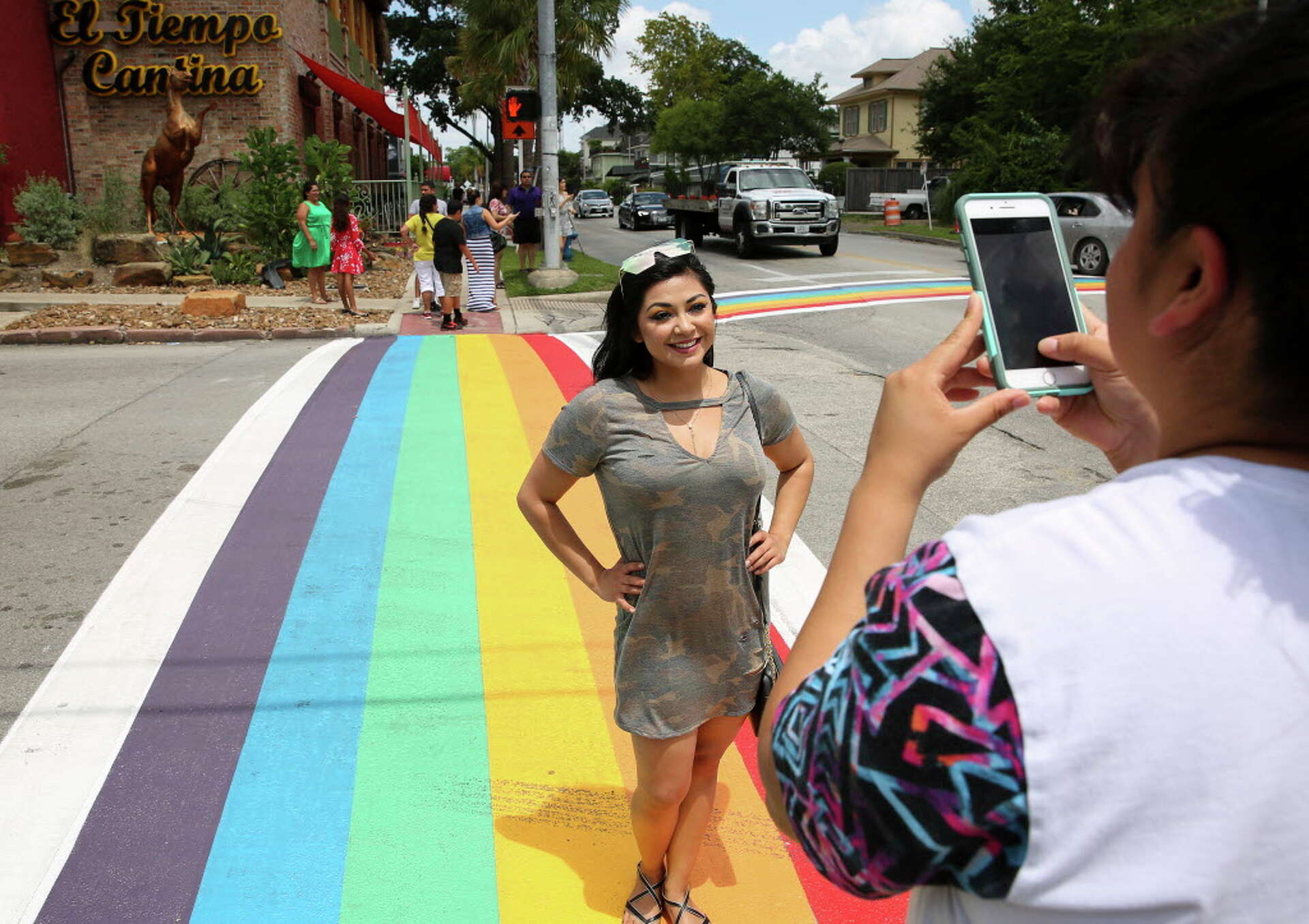 Gay-pride crosswalk makes debut in Montrose