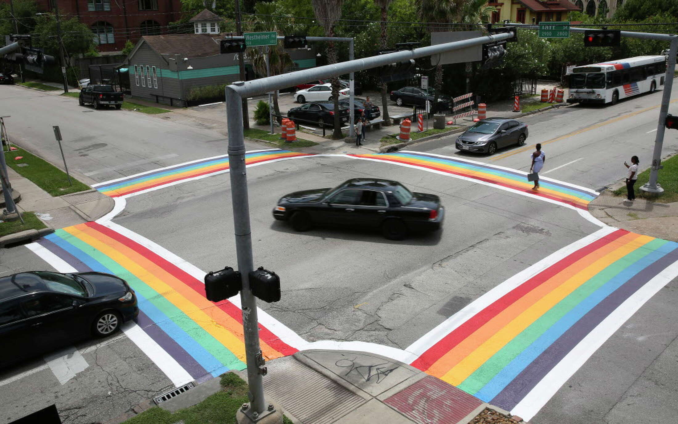 Gay-pride crosswalk makes debut in Montrose