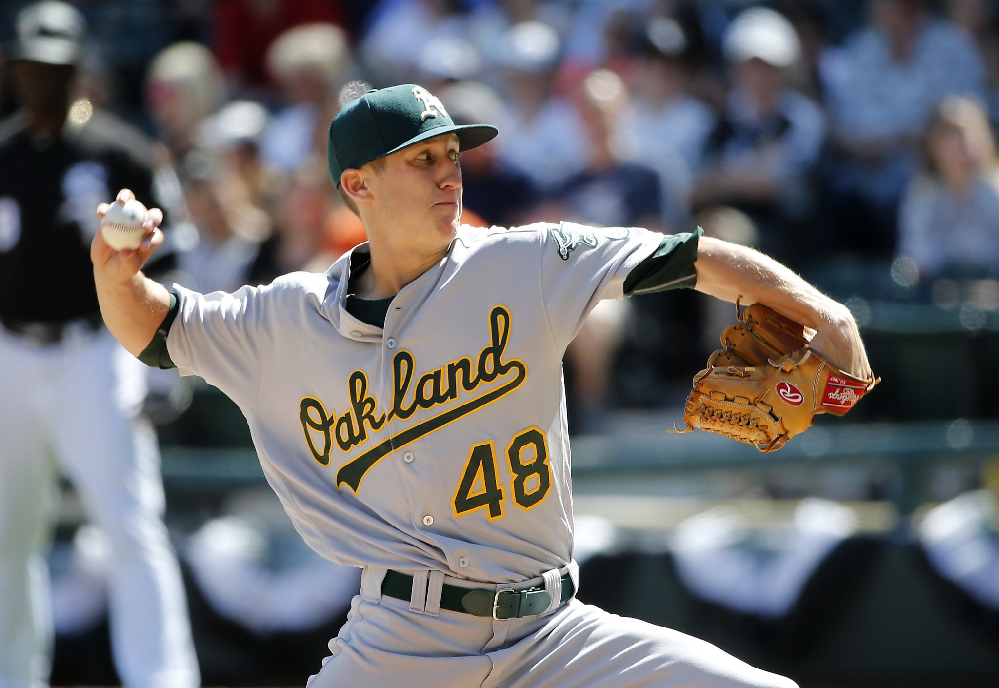 A’s Daniel Gossett earns first big-league win