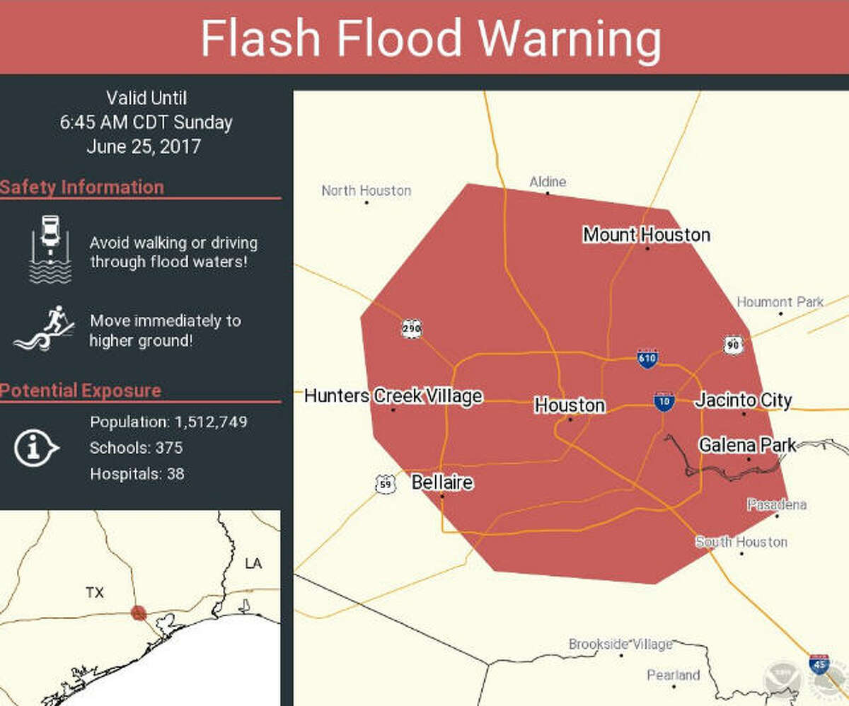 Flash flood warning issued for parts of Houston as storms hit the area ...