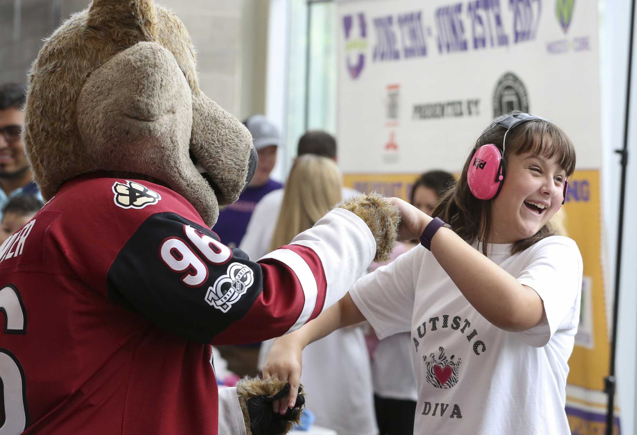 Mascots dance to help fight childhood cancer