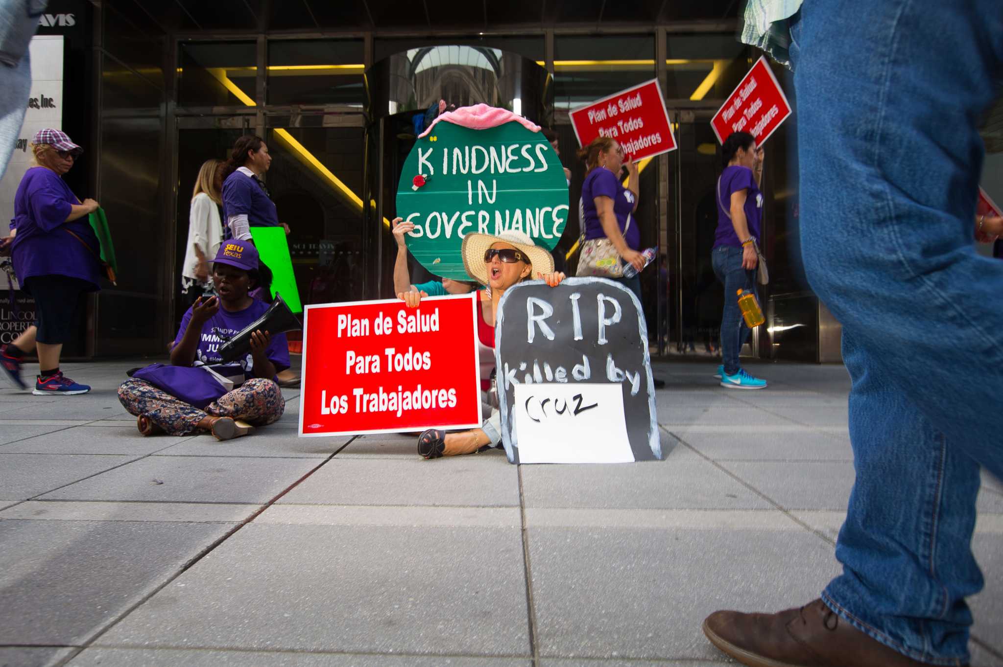 Protesters rally at Cruz's Houston office as vote on health care bill ...