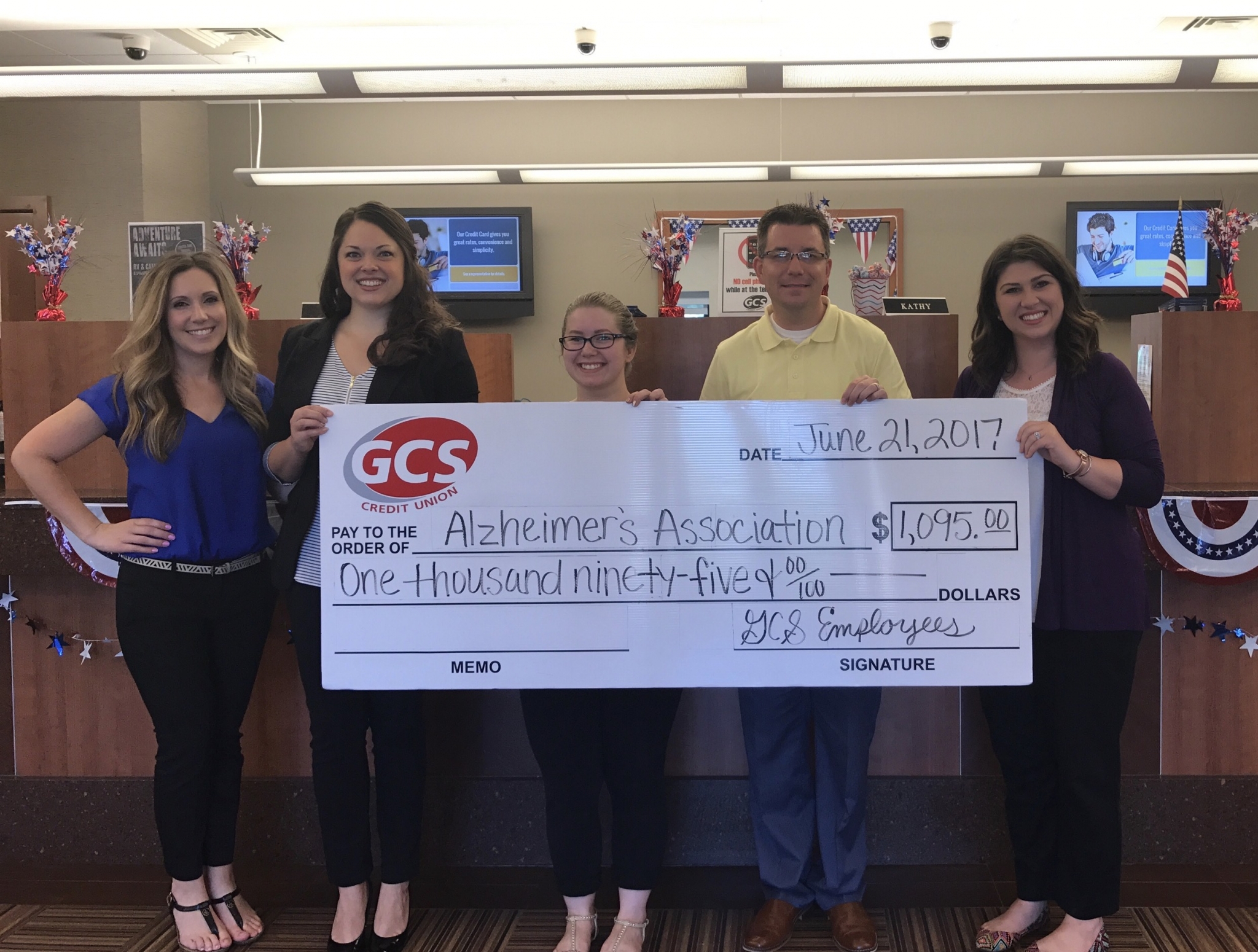GCS Credit Union raises funds for Alzheimer's Association