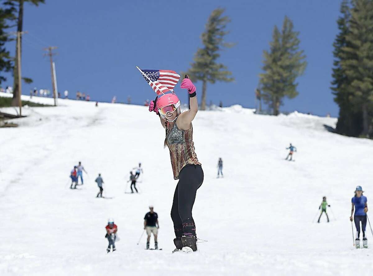 Snow on the Fourth of July: Skiers bring out the shorts to the slopes