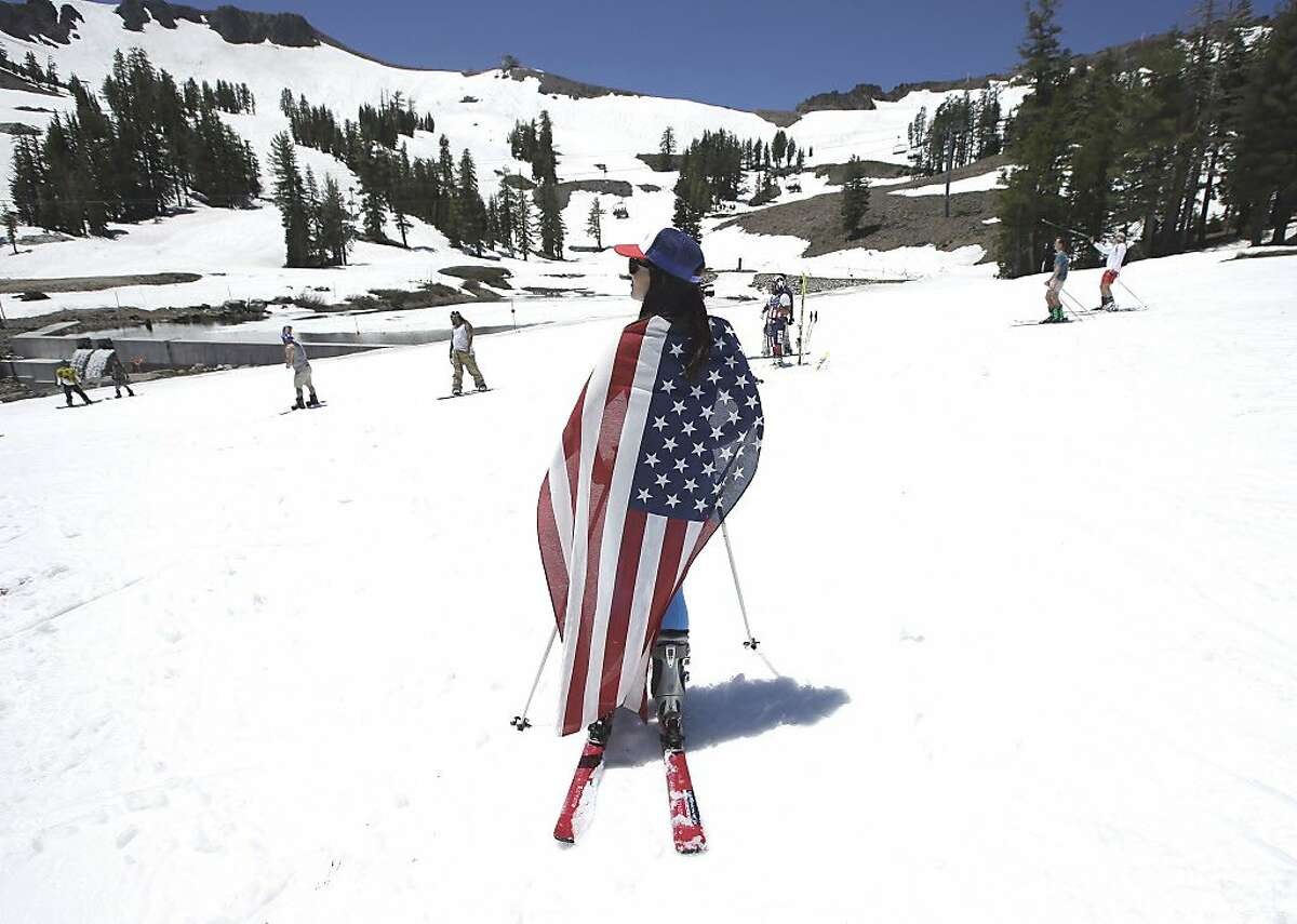 Snow on the Fourth of July: Skiers bring out the shorts to the slopes