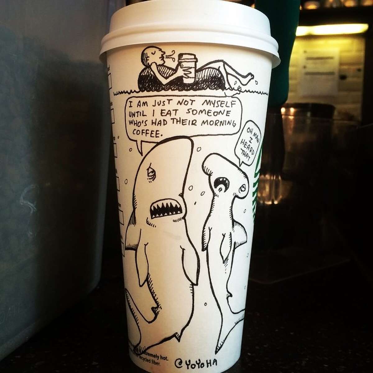 Moonlighting cartoonist adds flavor to Starbucks coffee cups