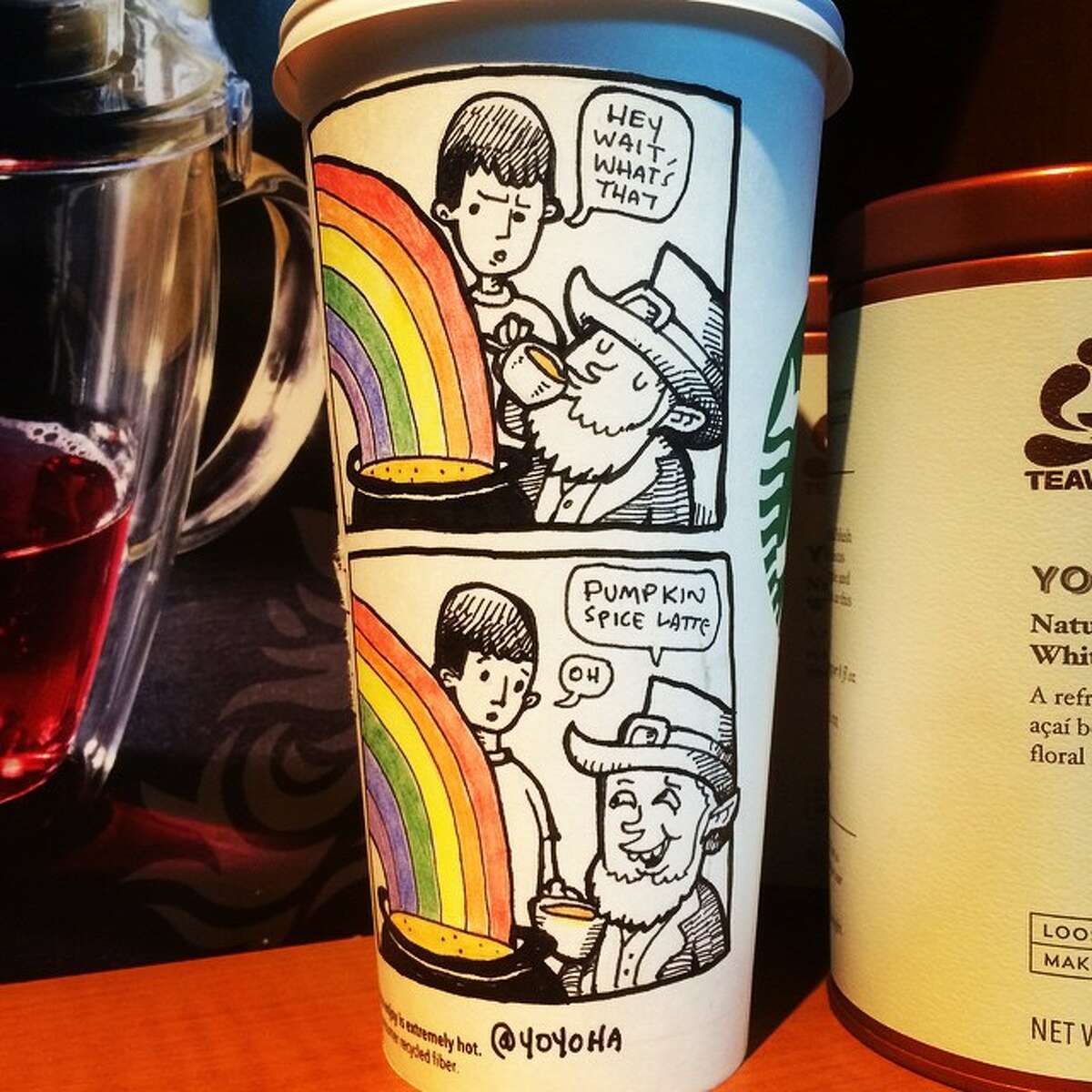 Moonlighting cartoonist adds flavor to Starbucks coffee cups