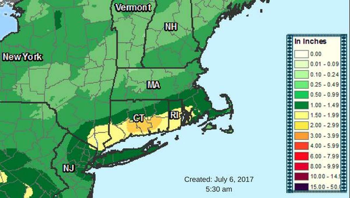 Rain, hazardous weather forecast for coastal Connecticut