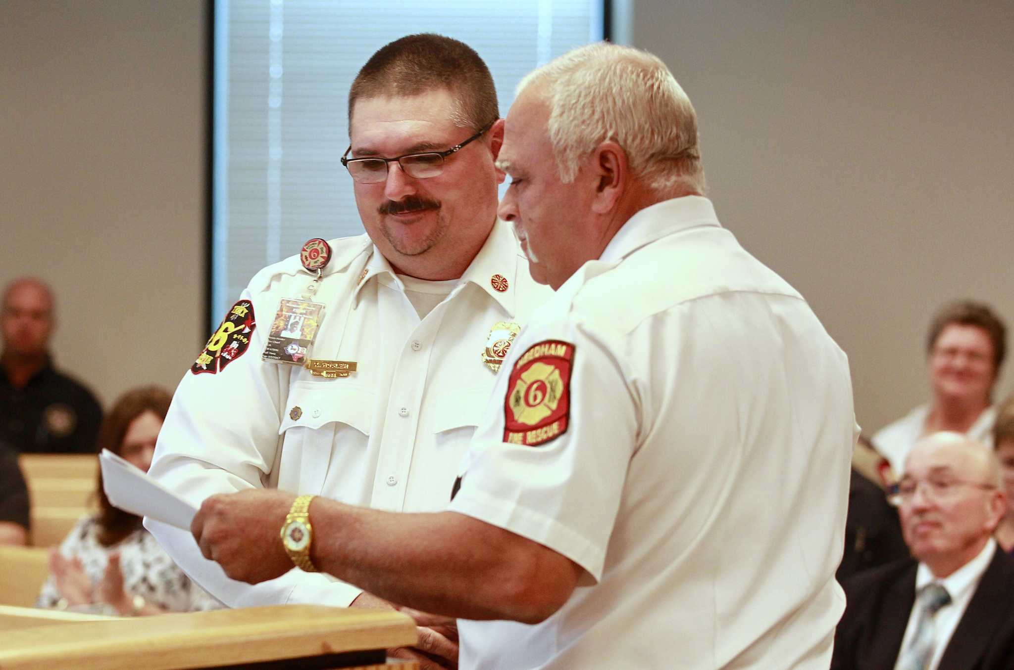 Needham fire chief given token of appreciation