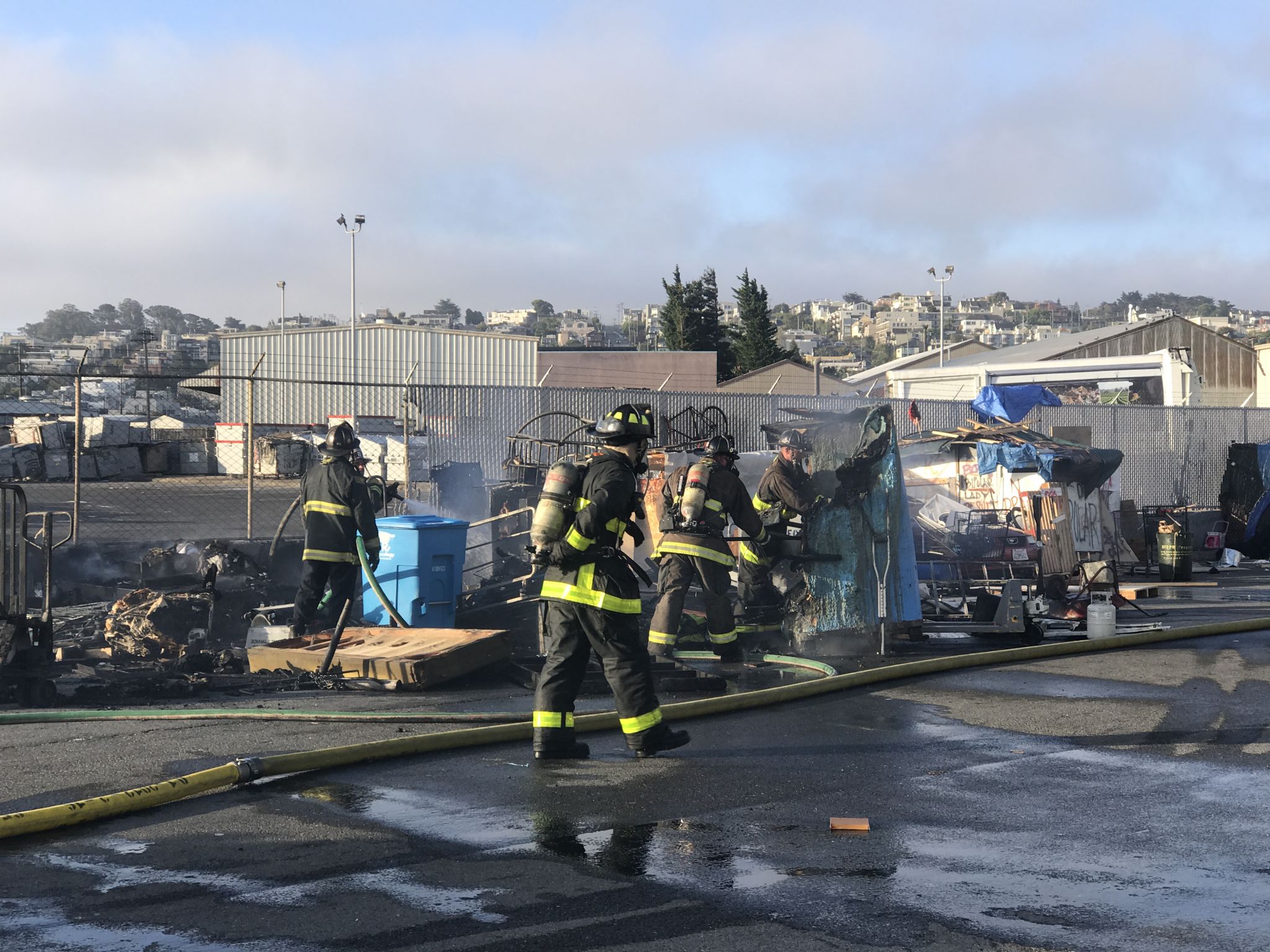Homeless encampment catches fire in SF’s Mission Bay