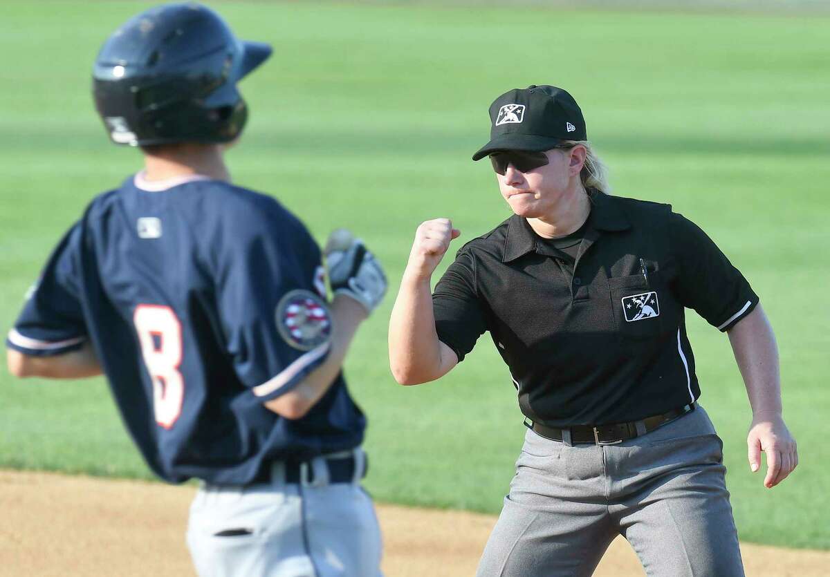 For female umpire, 'one pitch at a time' up pro baseball ladder