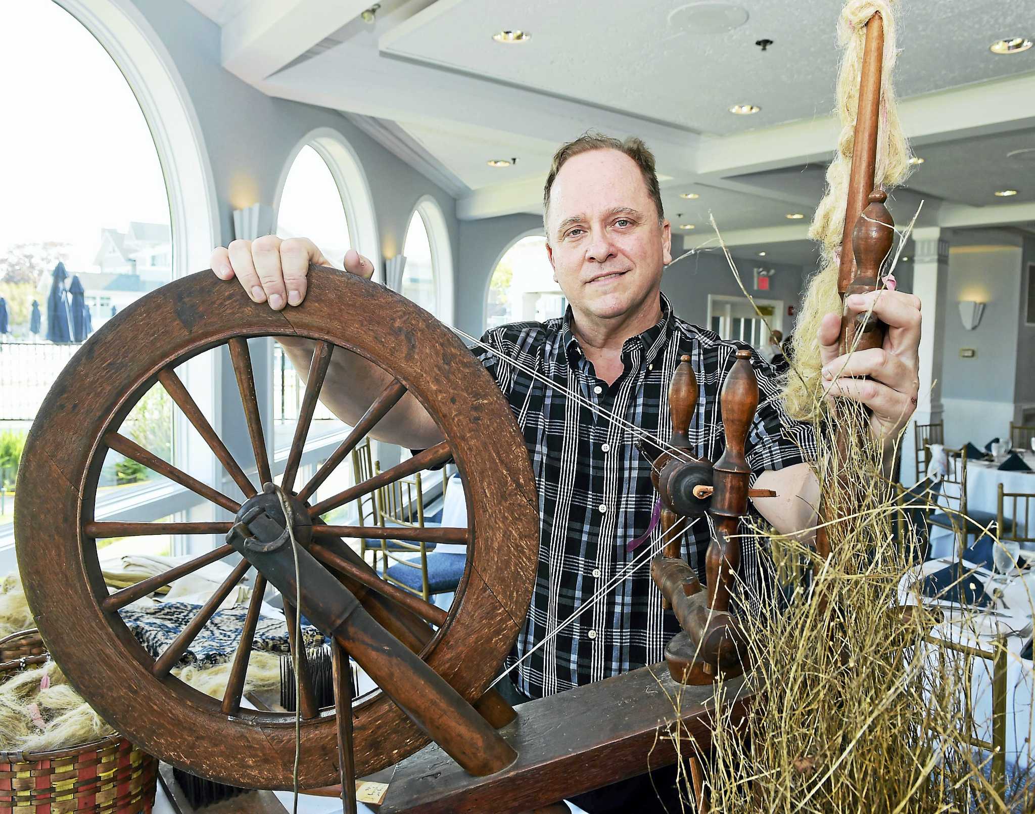Local historian, master weaver demonstrate old skill in Branford