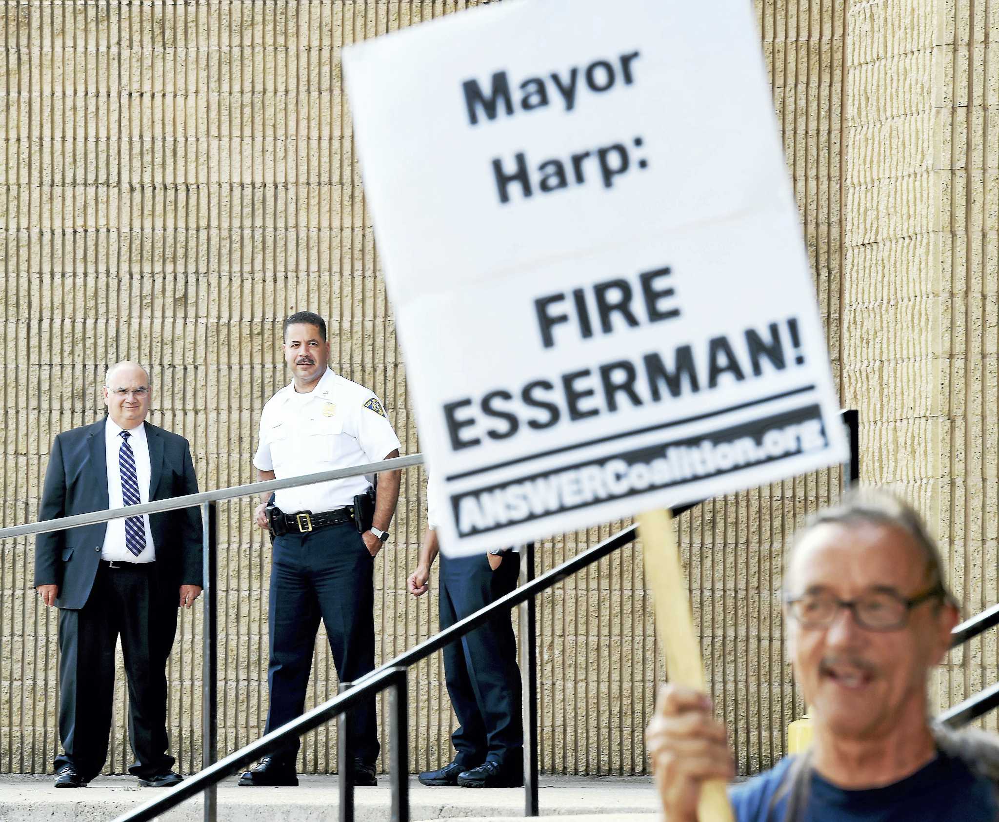 Protesters demand Harp fire New Haven police chief
