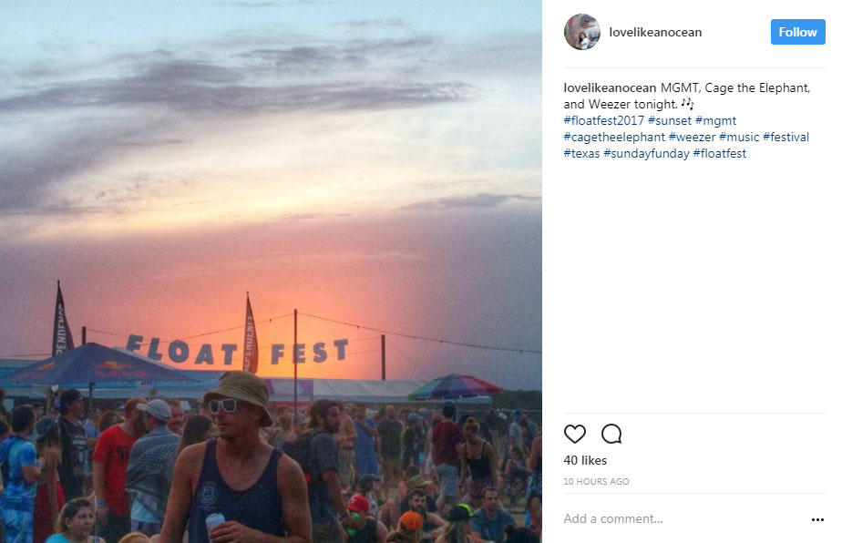 Instagram documents Float Fest 2017