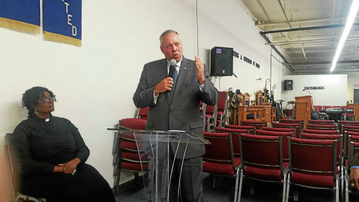 Connecticut Correction Commissioner Scott Semple visits Hamden jobs program