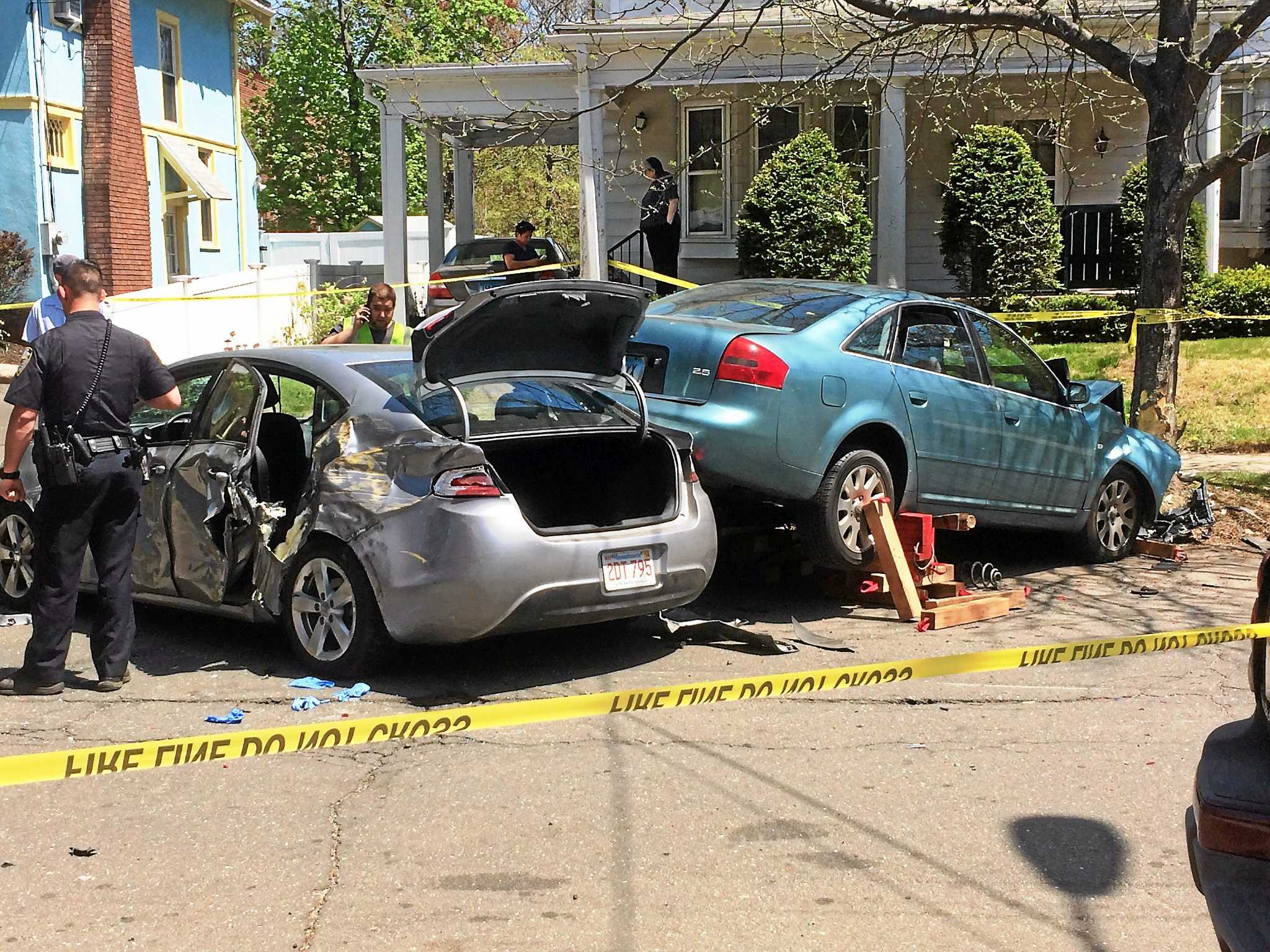 Suspect in DEA pursuit crashes into school bus, parked car in West Haven