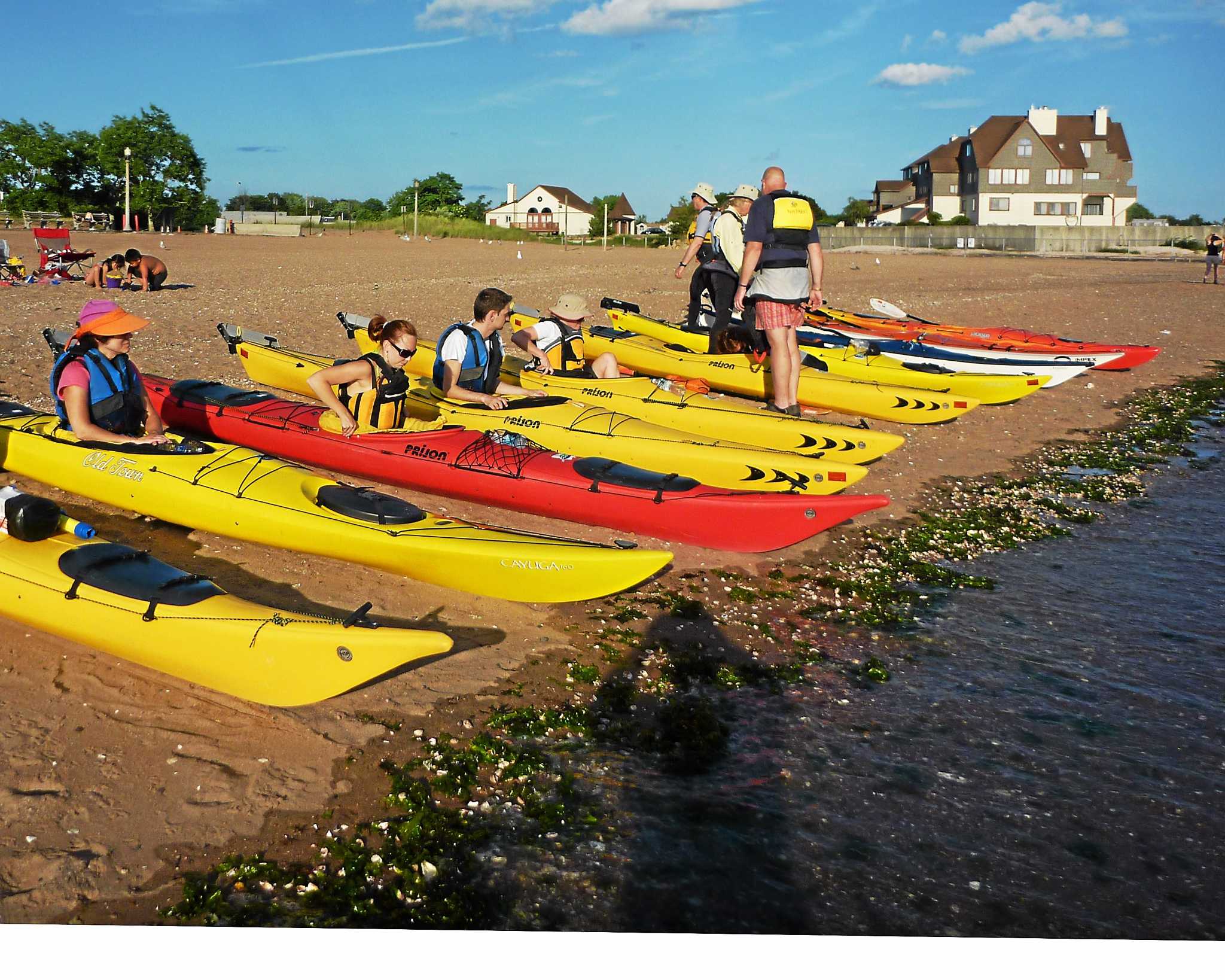 Join kayak adventures at Lighthouse Point Park in New Haven